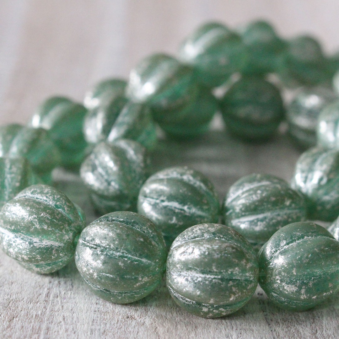 10mm 12mm Large Melon Beads Czech Glass Melon Bead Fluted - Etsy