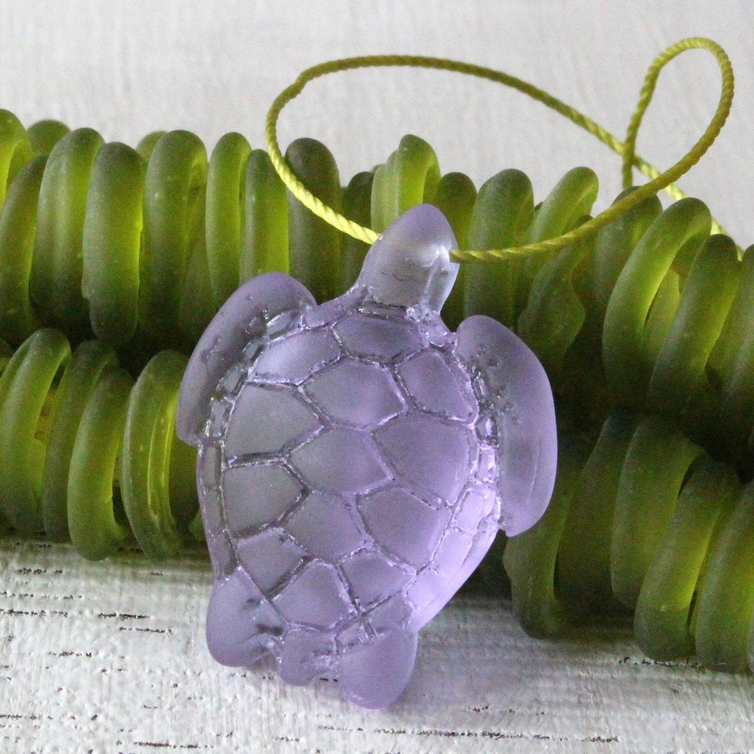 Cultured Sea Glass Turtle Pendant Beads for Jewelry Making - 35mm Large ...
