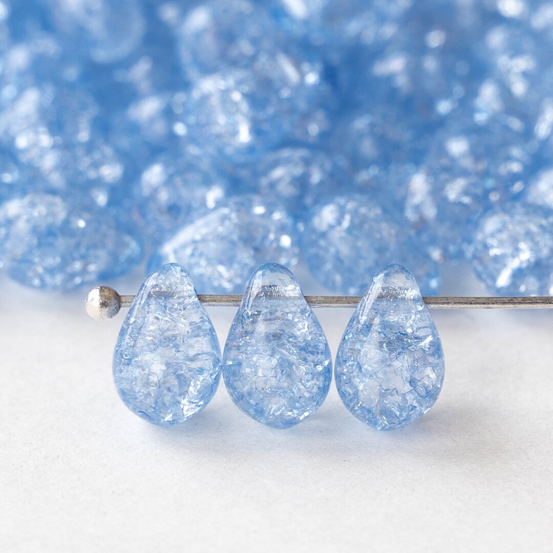 50 - 6x9mm Smooth Glass Teardrop Beads - Czech Glass Tear Drop - Smooth ...