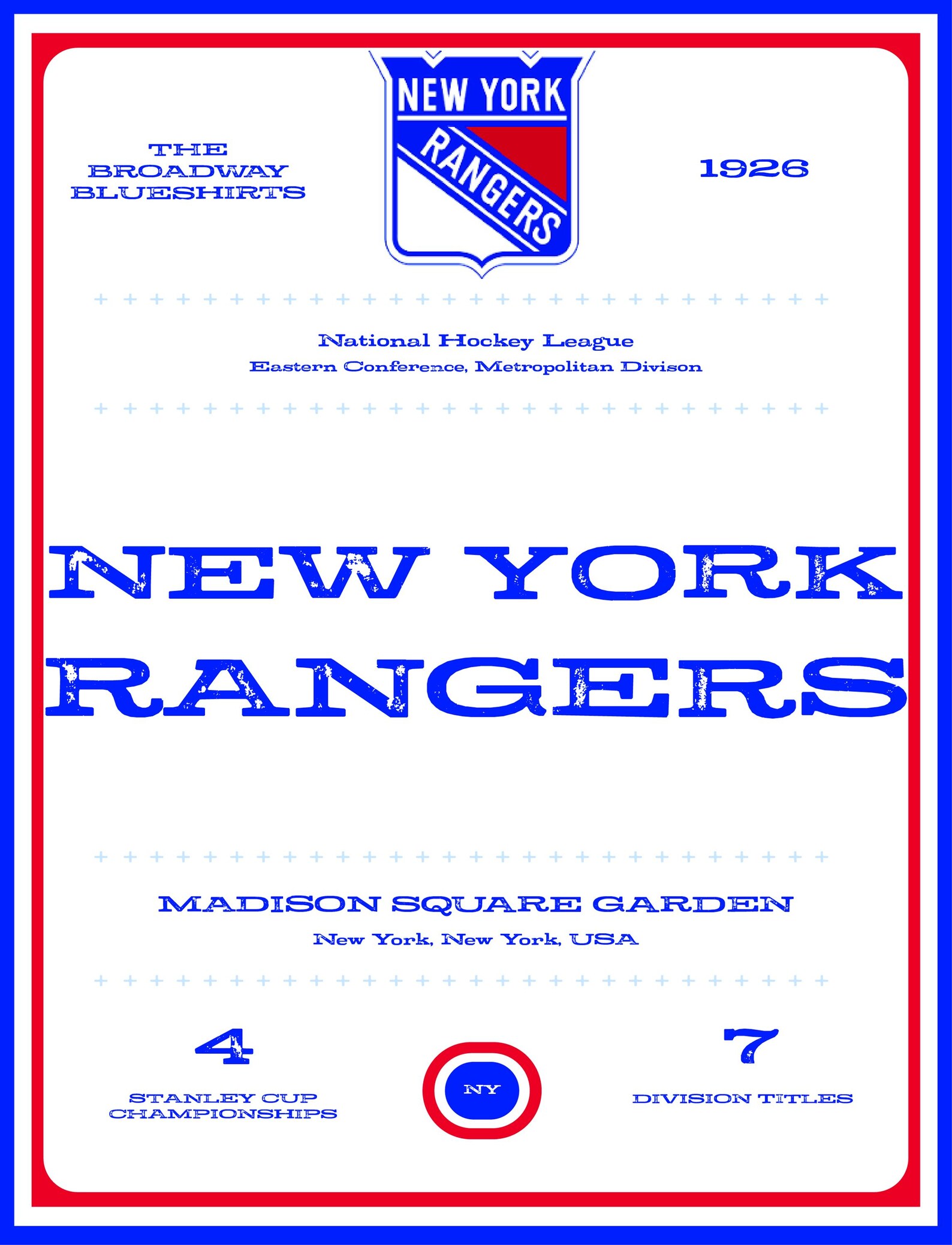 New York Rangers Poster - Etsy
