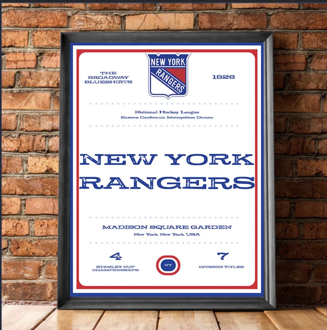 New York Rangers Poster - Etsy