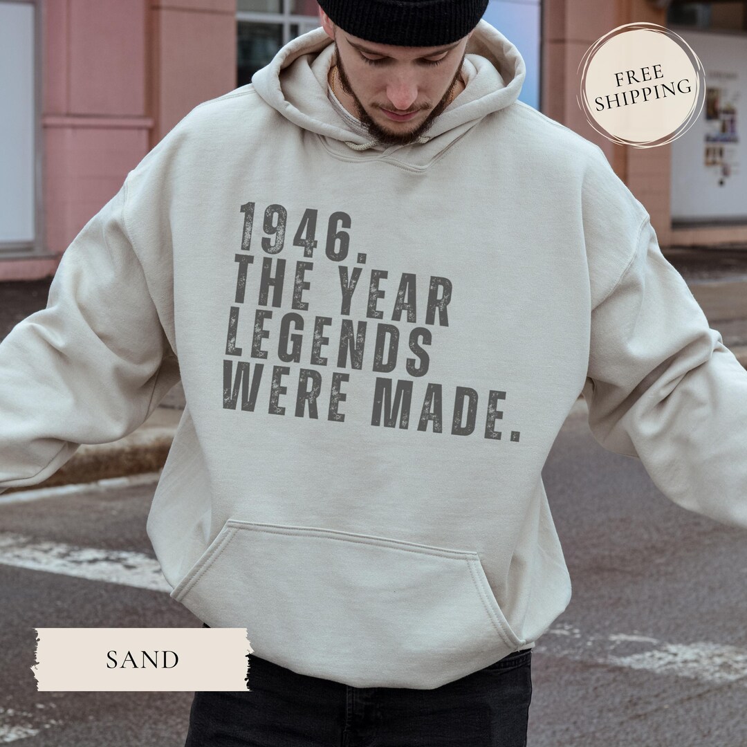 80th Birthday Hoodie, Vintage 1946 Hooded Sweatshirt, 80th Birthday ...