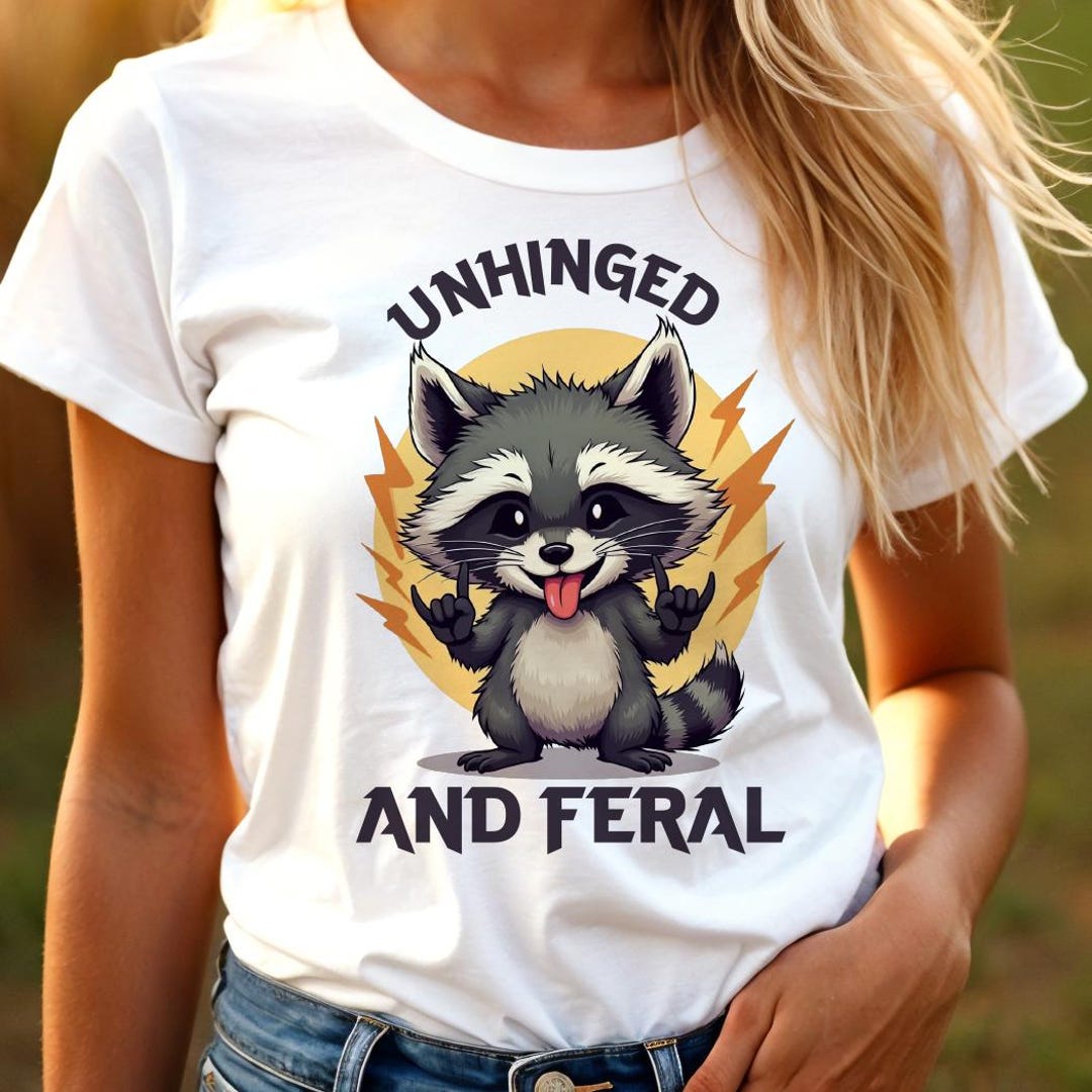 Funny Raccoon PNG, Unhinged and Feral PNG, Rock N Roll Raccoon Clipart ...
