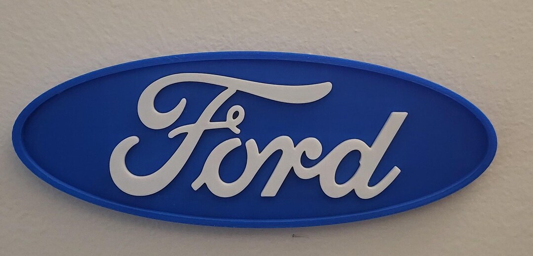 3d Printed Ford Logo Wall Art 9 Inches Long 3.25 High 1.25 Thick Blue ...