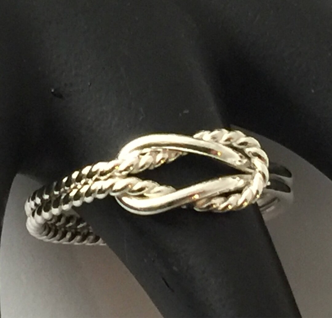 Hercules Knot, Silver Buckle Knot Ring, Twisted Buckle Knot, Sailor ...