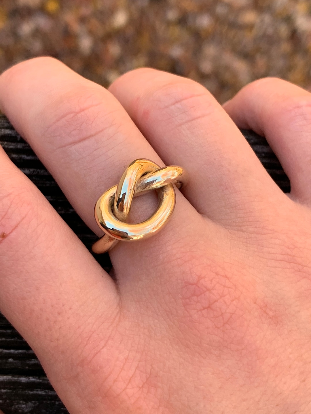 14kt Gold Love Knot Ring, Thick and Chunky Knot Ring, Statement Ring - Etsy