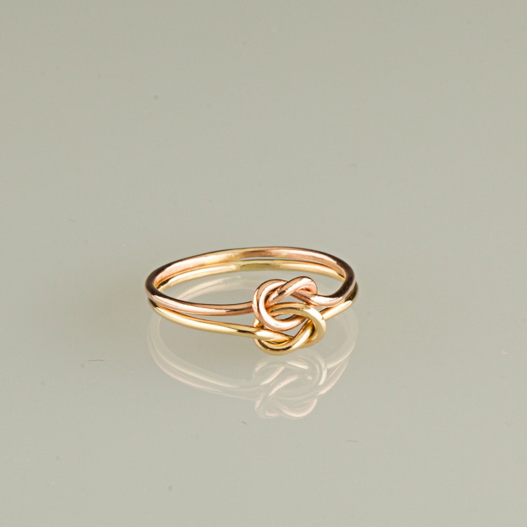 14K Solid GOLD, Etsy Jewelry, Love KNOT Ring, Celtic,18g, Rose and ...