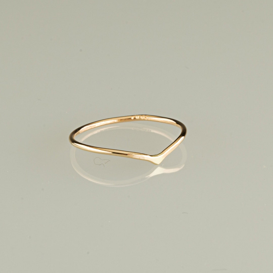 10kt Gold Solid Gold Chevron Etsy Jewelry Ring Gold - Etsy