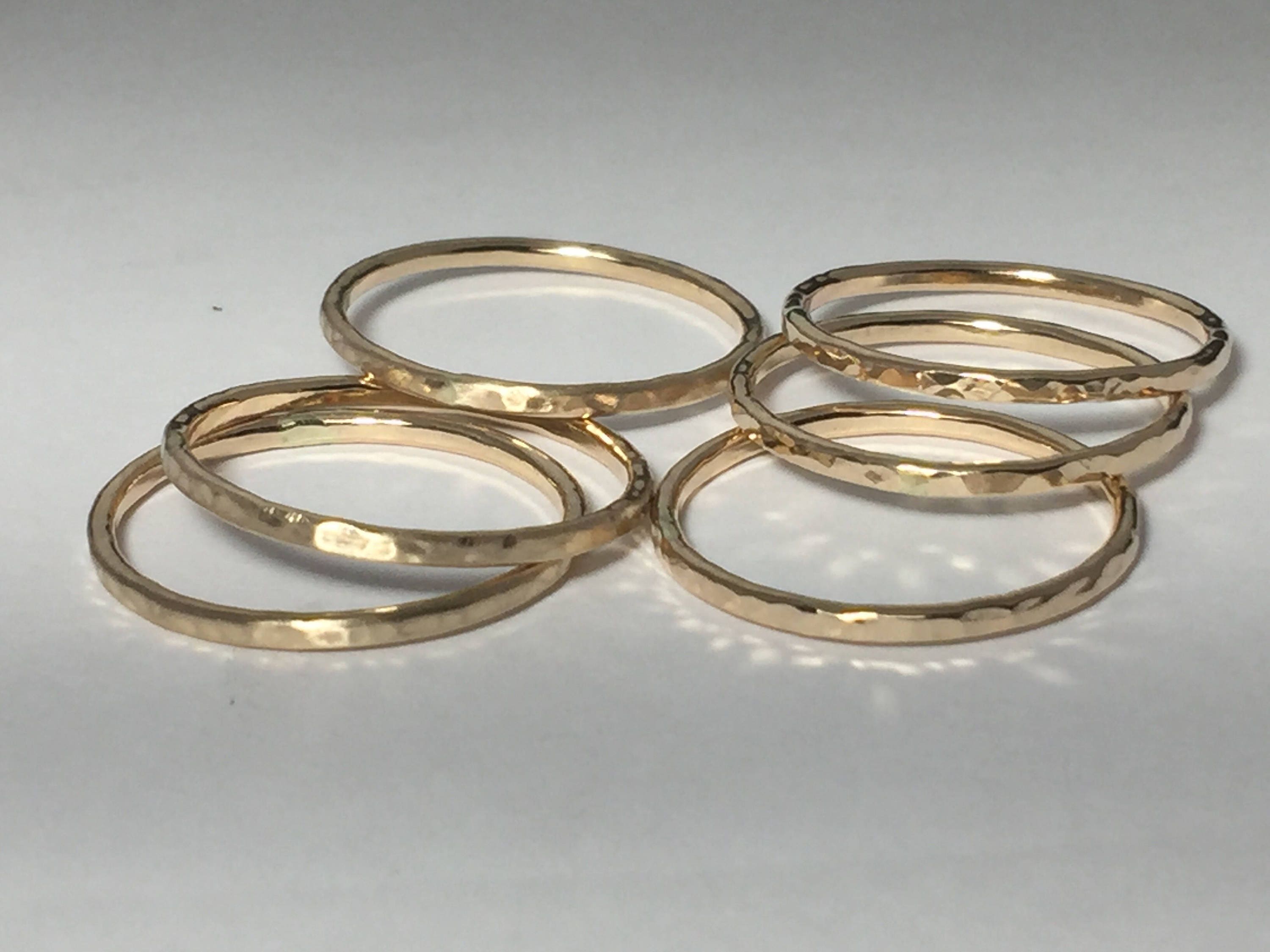 Jewelry, Ring, Gold, 14k, Filled, Lightly Faceted, Hammered, Simple ...