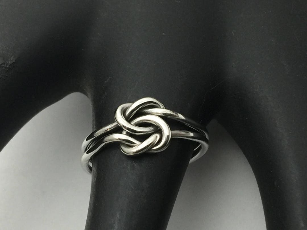 950 Platinum Double Knot Ring, Wedding Ring, Engagement, Love Knot ...