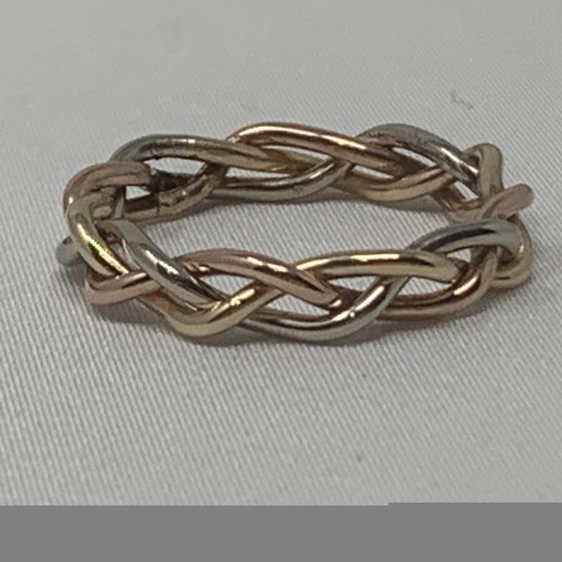 Tricolor Braided Wedding Band - Etsy