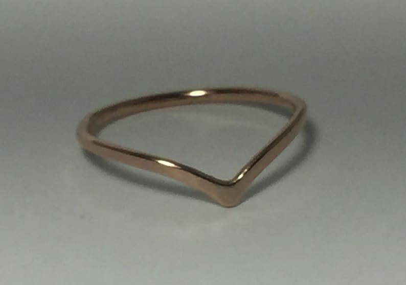 10kt Gold Solid Gold 16g Chevron Stacking Ring Thin - Etsy
