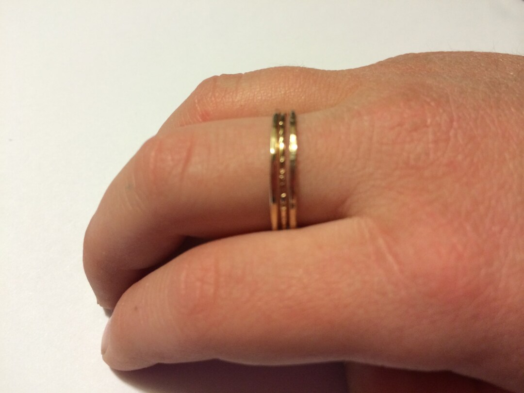 Solid Gold Stacking Rings, Choose Thickness (gauge), Choose Finish ...