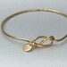 Infinity Knot Bangle Bracelet, Engraved Charm, Yellow or Rose Gold ...