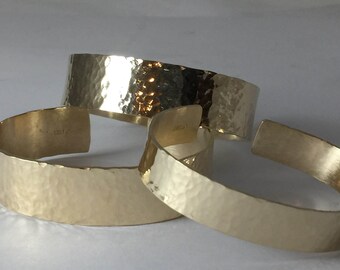 Wide gold bracelet | Etsy