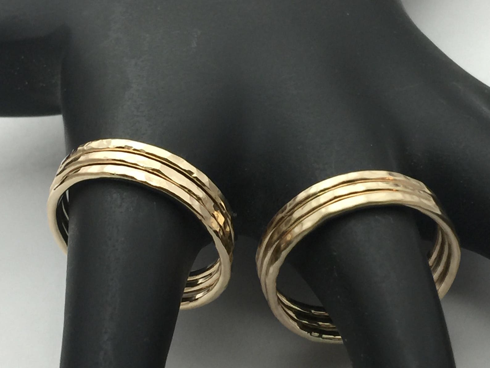 Jewelry, Ring, Gold, 14k, Filled, Lightly Faceted, Hammered, Simple ...