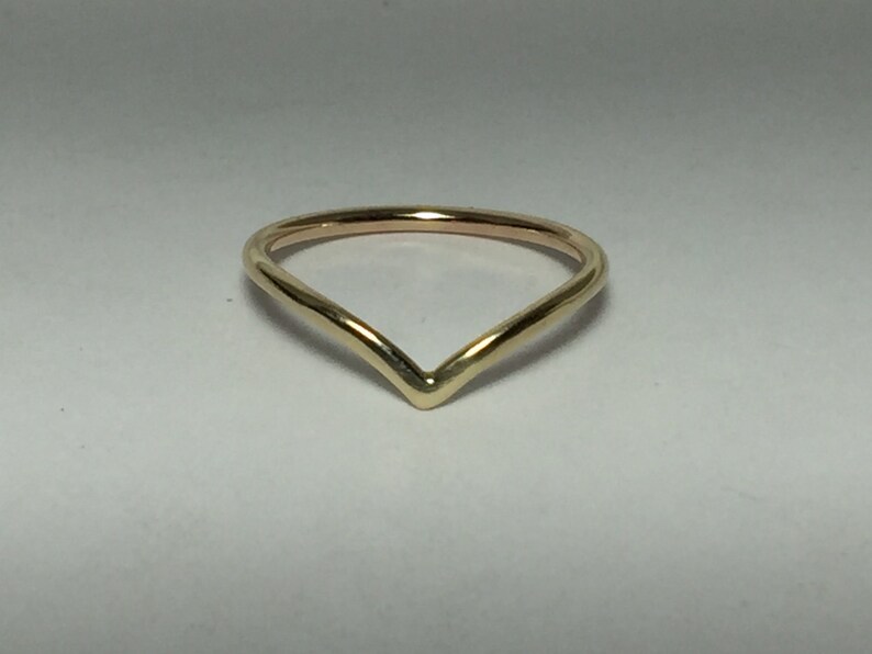 10kt Gold Solid Gold 16g Chevron Stacking Ring Thin - Etsy