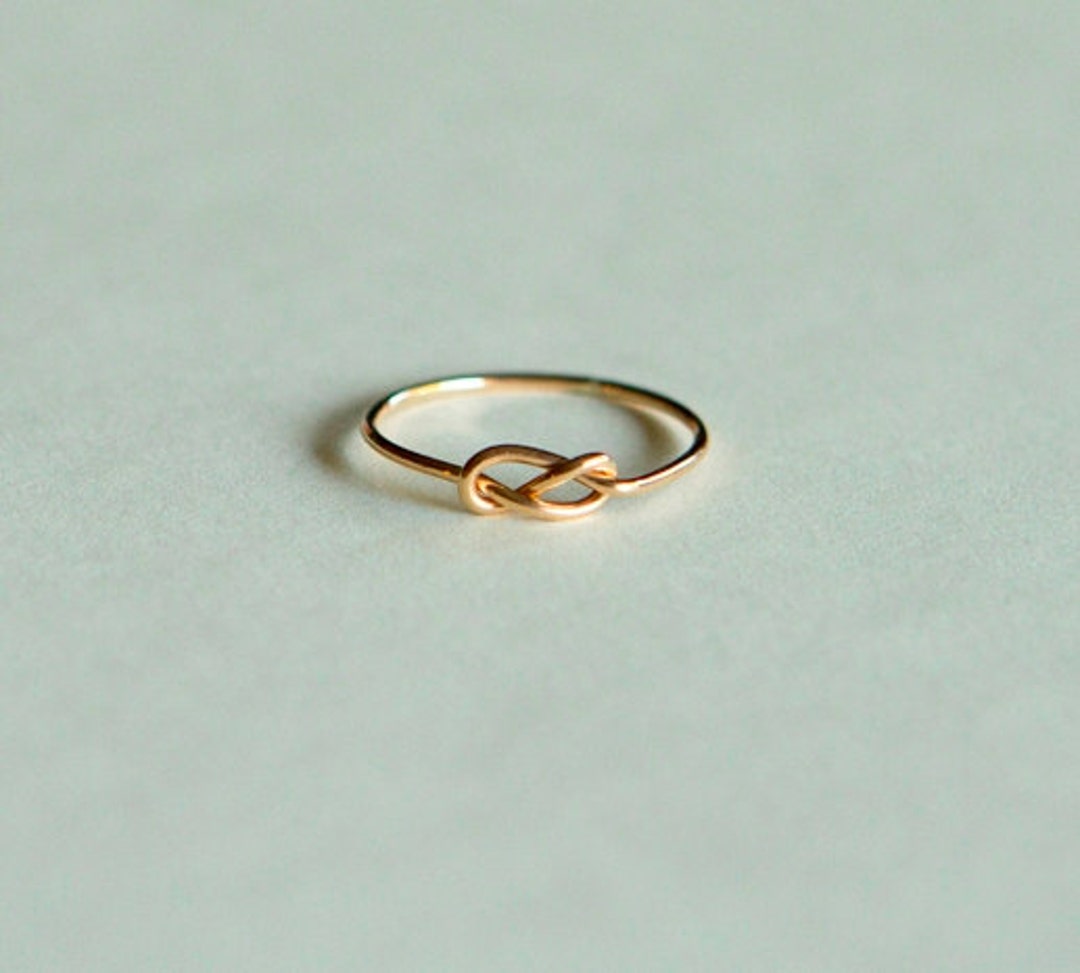 14kt Gold Infinity Knot Ring, Love Knot Ring, Wedding Band, Engagement ...