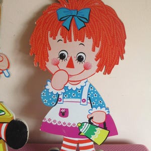 Vtg RAGGEDY ANN and ANDY Pressed Cardboard Wall Hangings, 1972 Bobbs ...