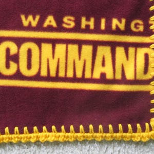 WASHINGTON COMMANDERS Baby Blanket, Fleece With Hand Crocheted Edging ...