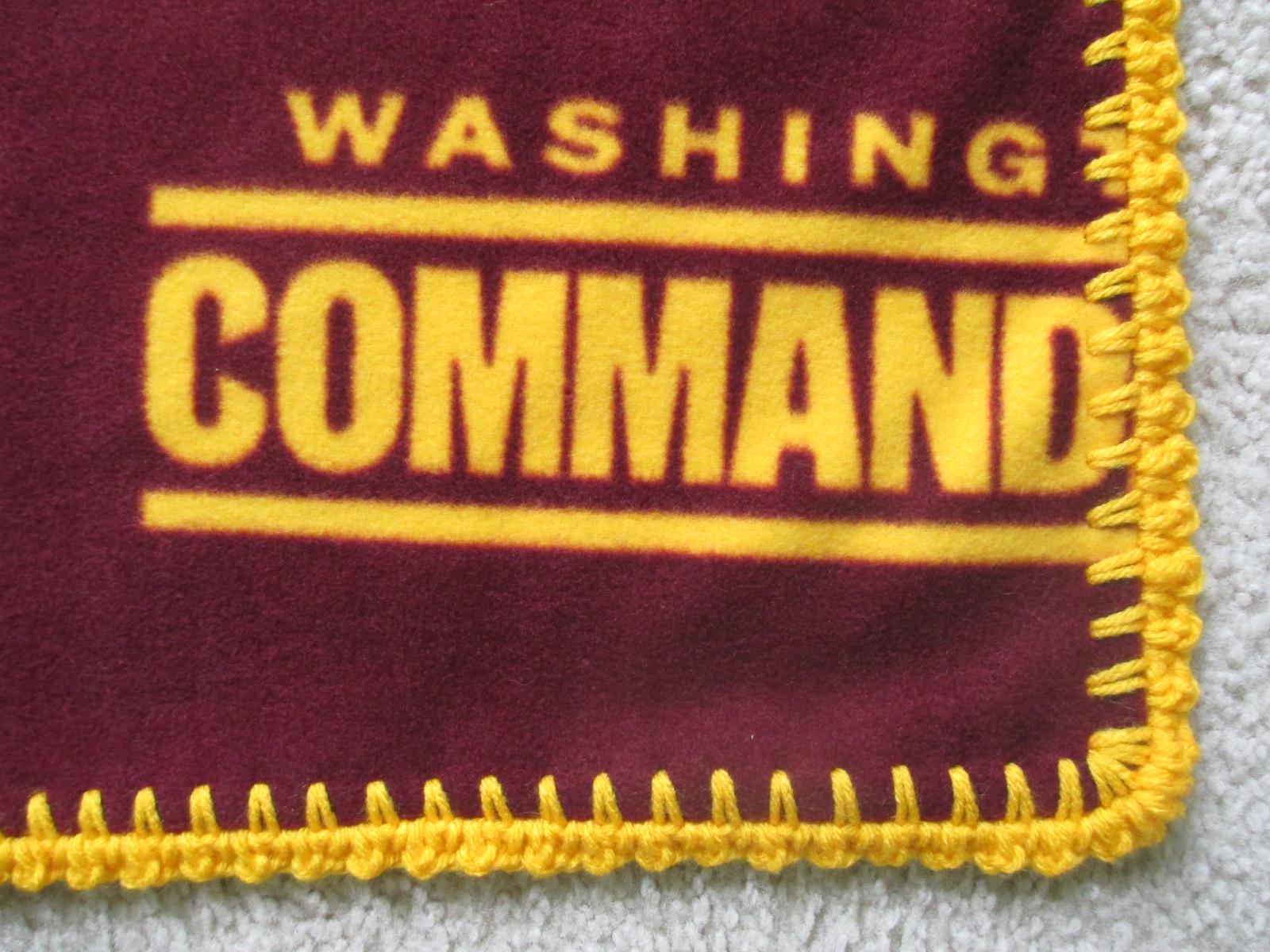WASHINGTON COMMANDERS Baby Blanket, Fleece With Hand Crocheted Edging ...