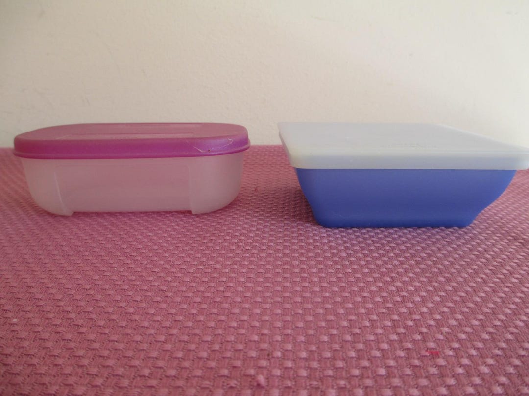 TUPPERWARE Mini ZEN Bowl Purple #3233 and Mini FREEZER Mates Pink #2086 ...