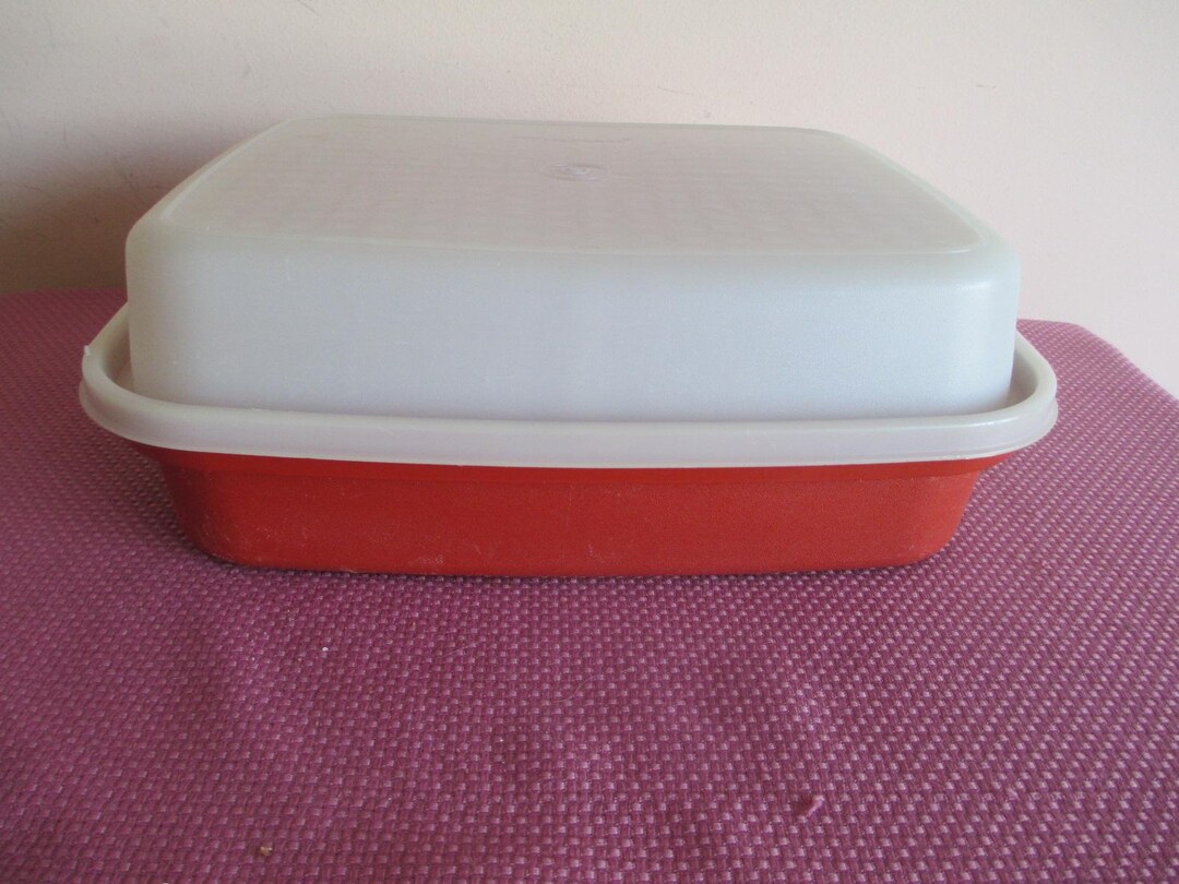 Vtg Tupperware SEASON SERVE, #1518, Paprika Sheer Ice, 9" X 7" X 2 ...