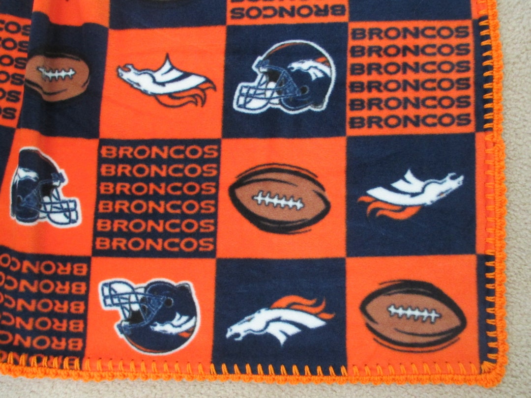 NFL DENVER BRONCOS Baby Blanket Fleece With Hand Crochet Edge - Etsy