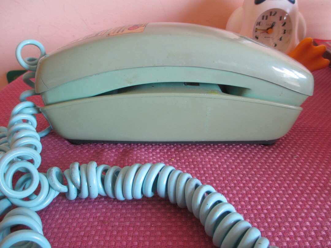 Vintage WESTERN ELECTRIC Push Button TRIMLINE Telephone Aqua AD2 - 1970 ...