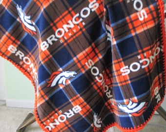 Denver Broncos Fleece Tie Blanket - Etsy