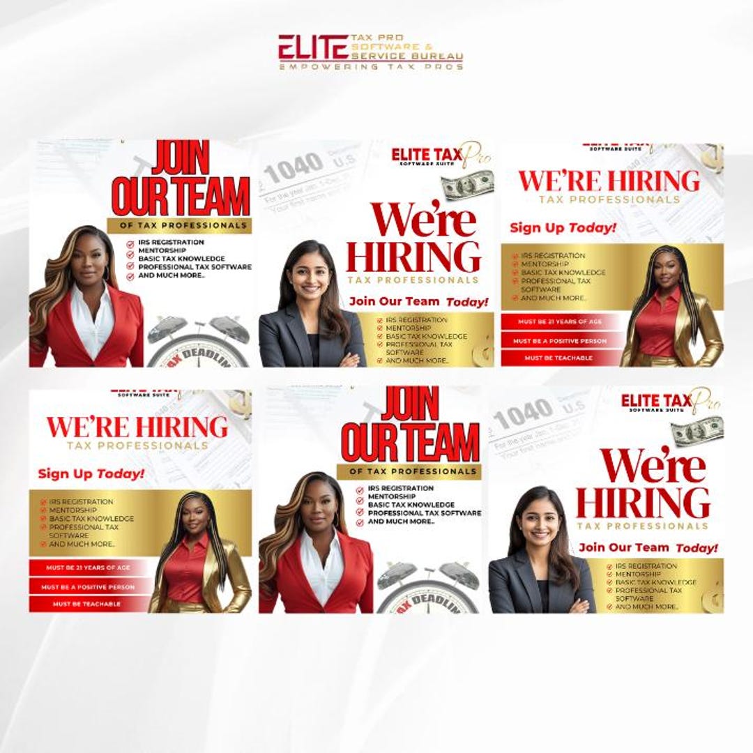 3 Red “join Our Team” Tax Flyer Templates - Etsy