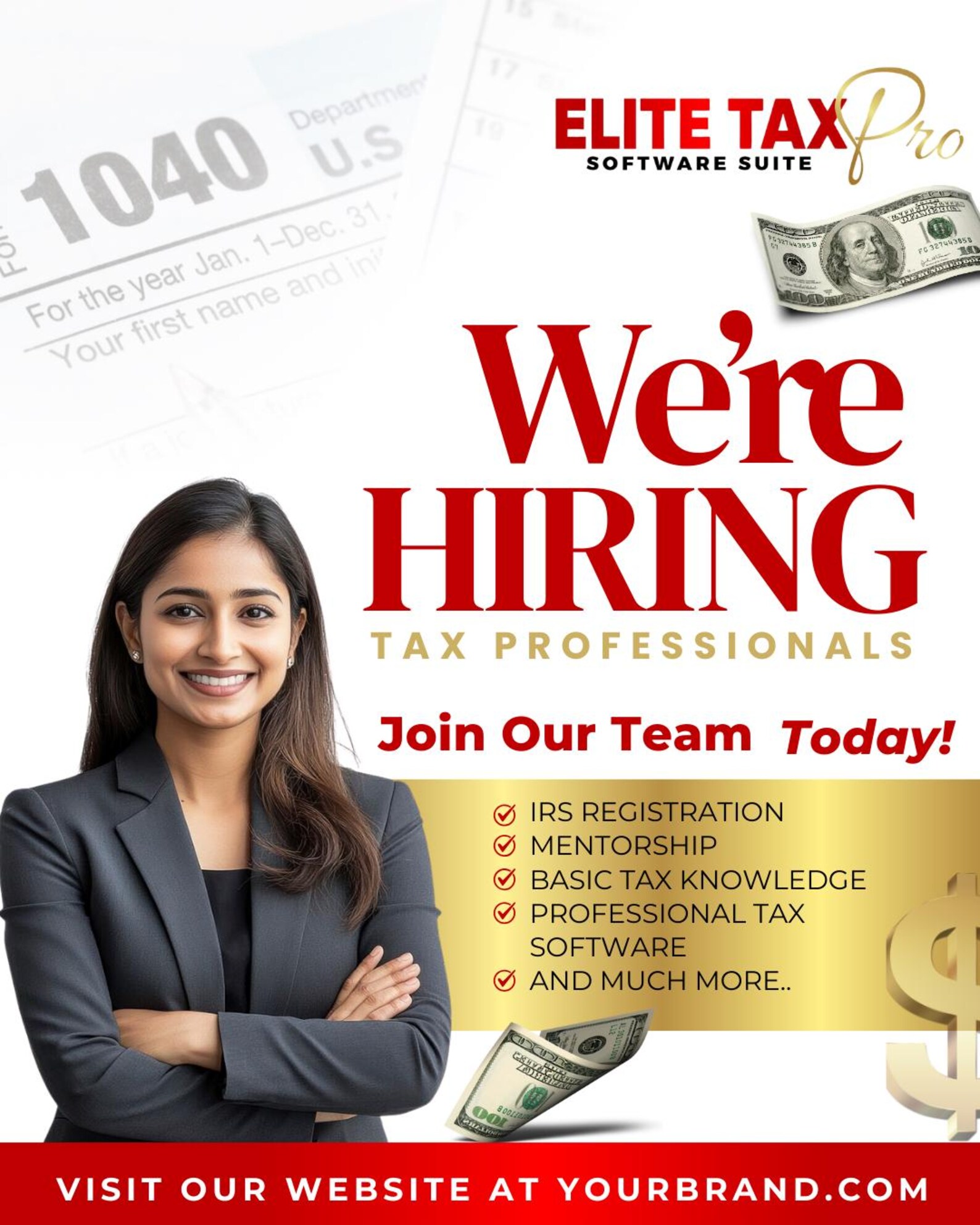 3 Red “join Our Team” Tax Flyer Templates - Etsy