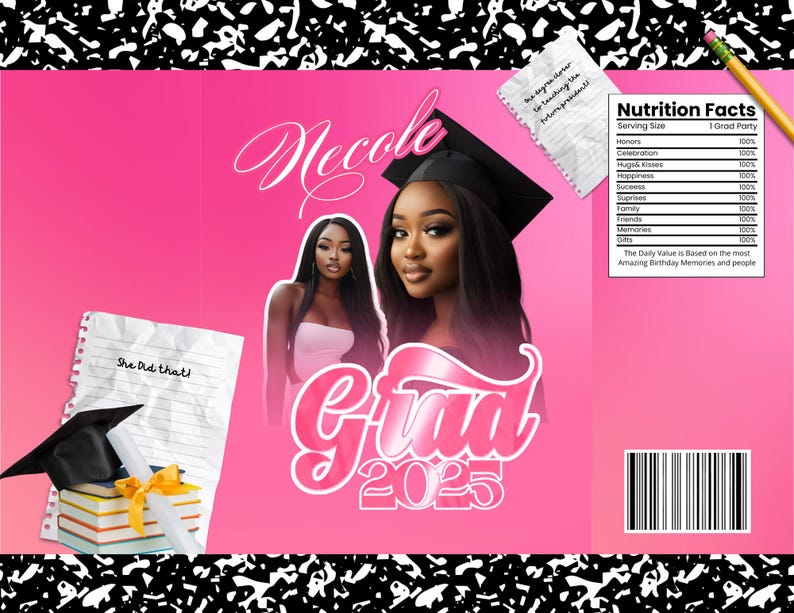 15 Editable Graduation Chip Bag Design | Instant Download | DIY Party ...