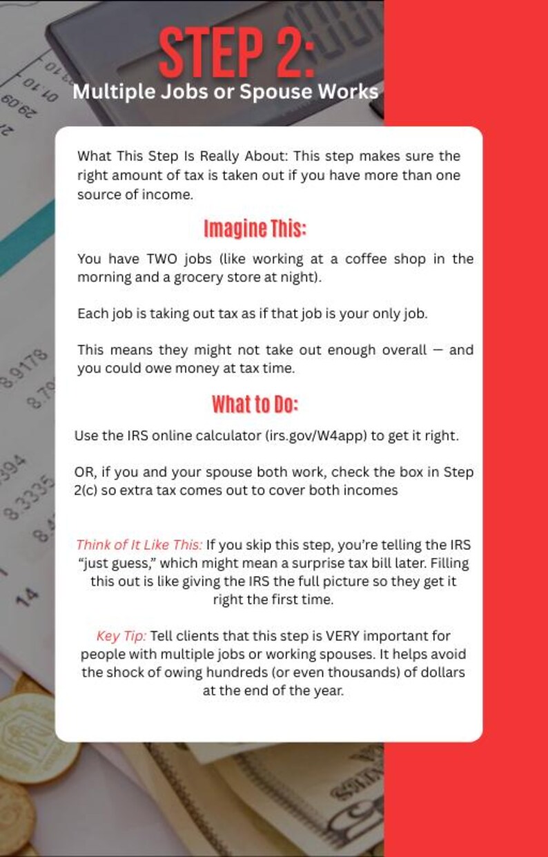 8 Tax Pro W-4 Guide Flyer | Editable Canva Template - Etsy