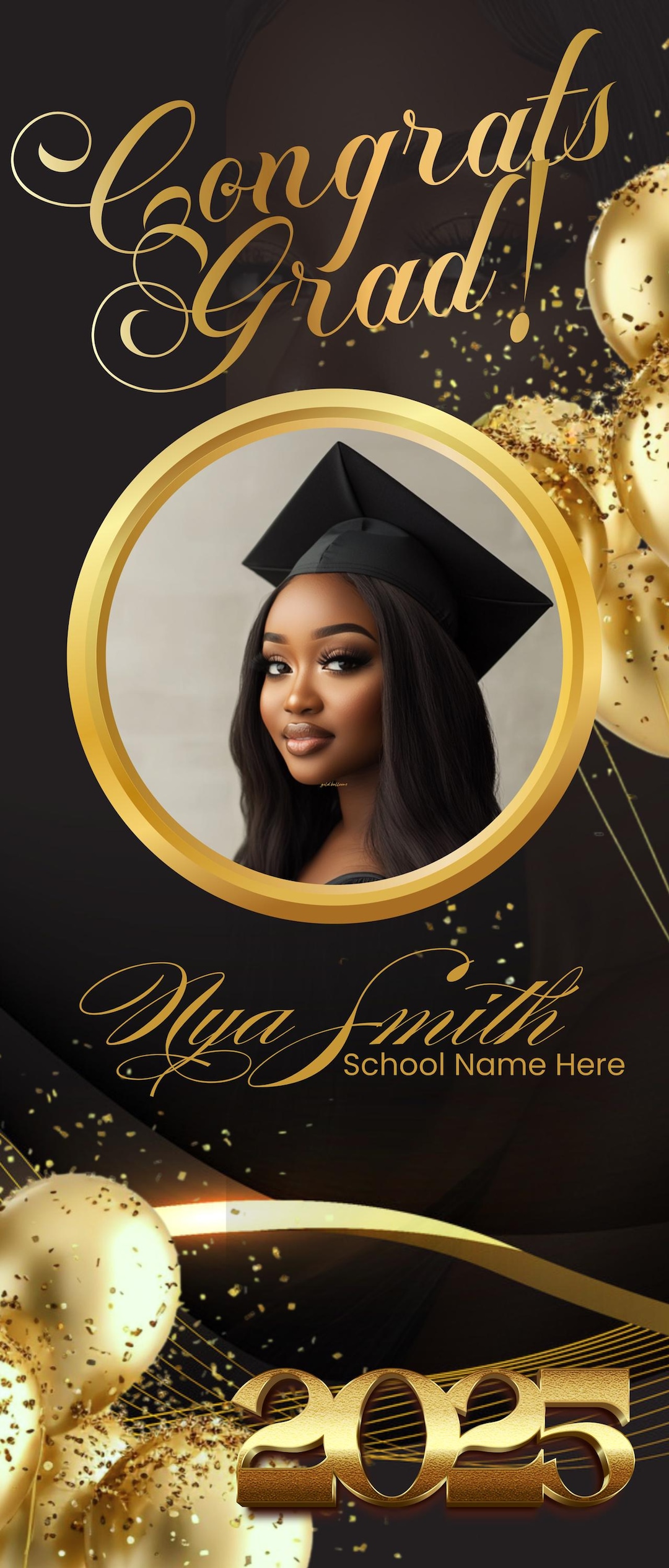 5 Retractable Graduation Banner Designs | Editable Canva Templates ...