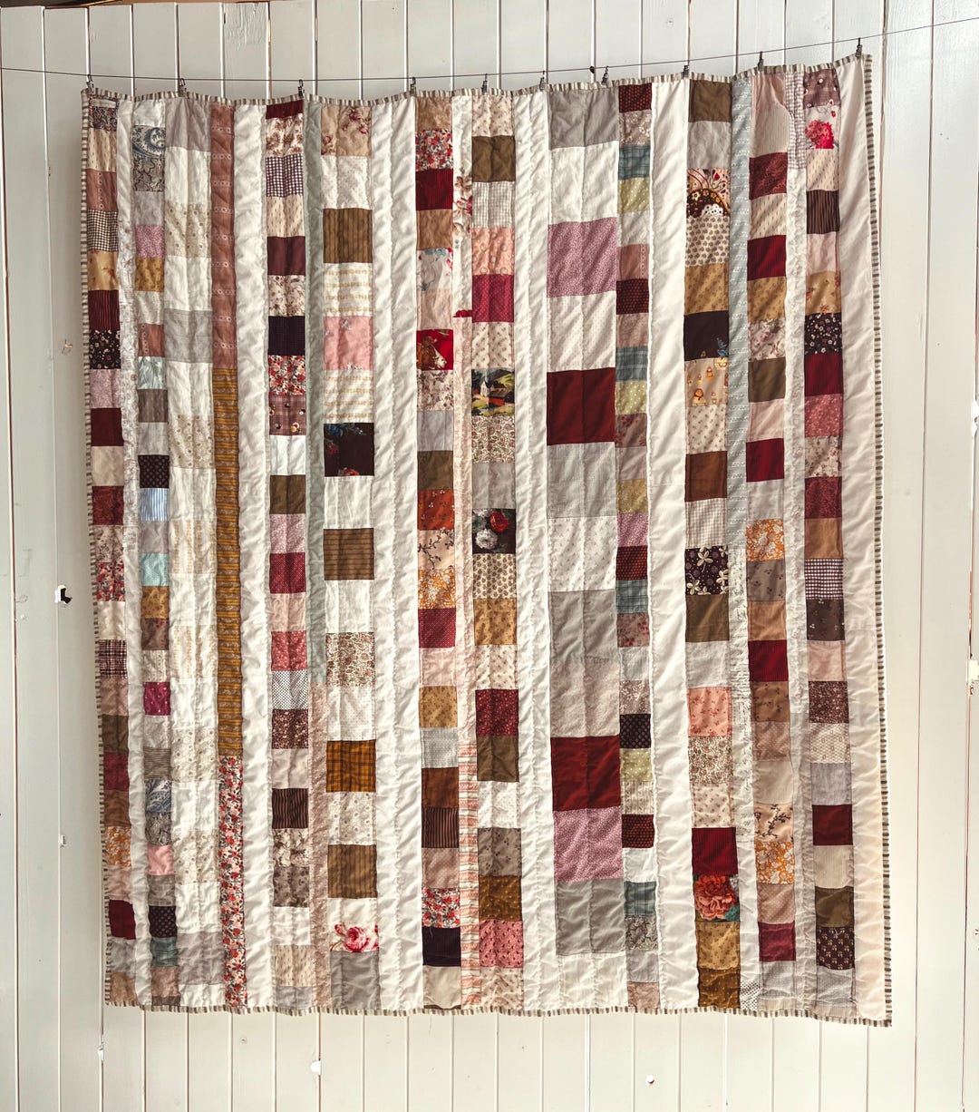 Warm and Muted Row Quilt - Etsy