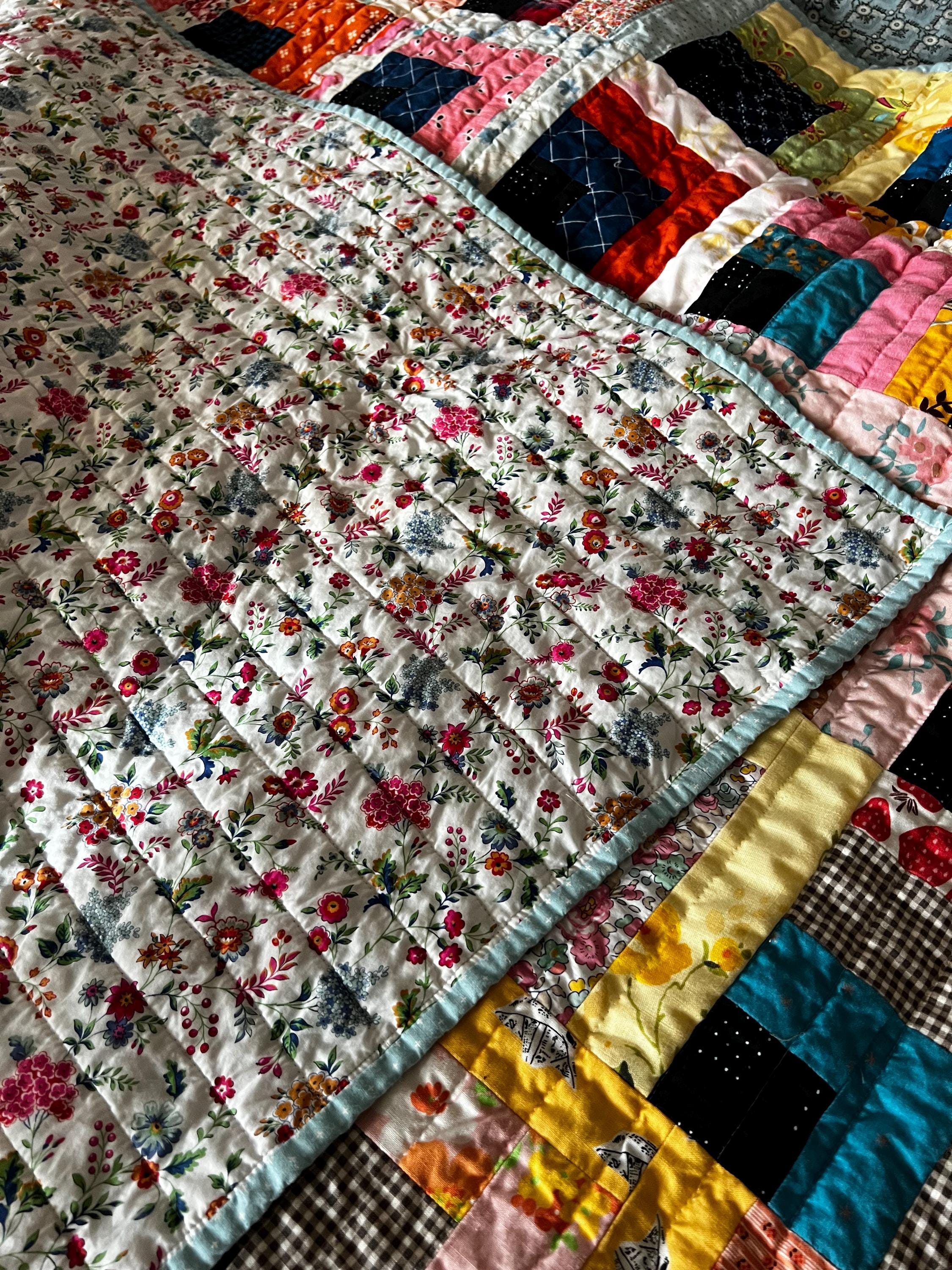 Scrappy Log Cabin Quilt - Etsy