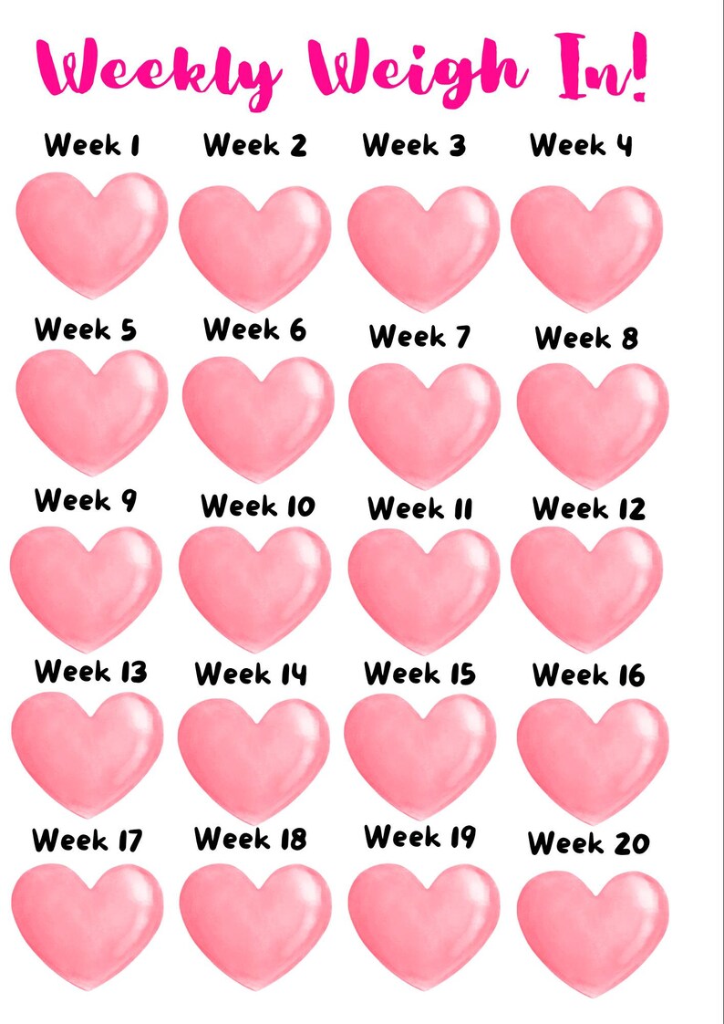 Weekly Weigh in Chart - Etsy