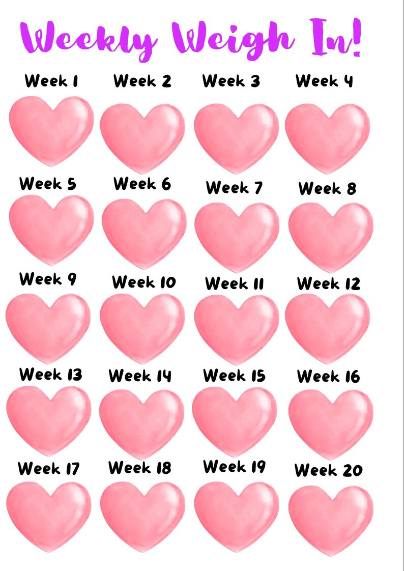 Weekly Weigh in Chart - Etsy