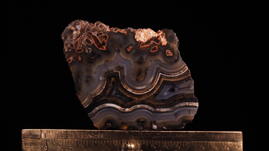 Rare Banded Agate Slab With Pseudomorph Stick Agate Inclusions - Etsy