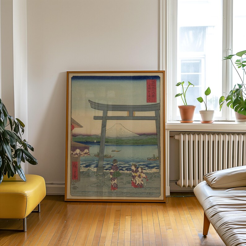 Hiroshige Ukiyo-e Print – Enoshima Gate, Mount Fuji View - Etsy