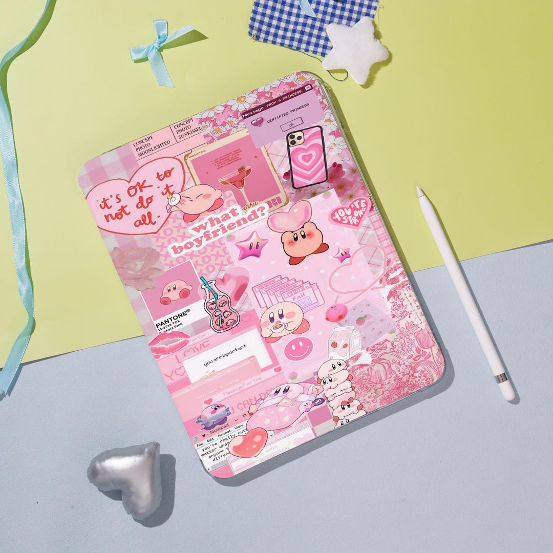 Girly Kirby Collage Cover Case for Apple iPad – Fits iPad Mini 1/2/3/4 ...