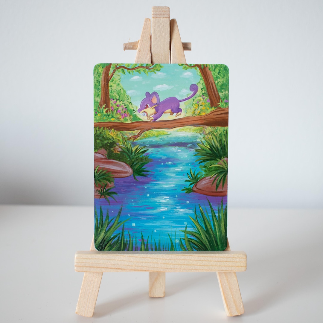 Rattata Full Art Painted Card - Etsy