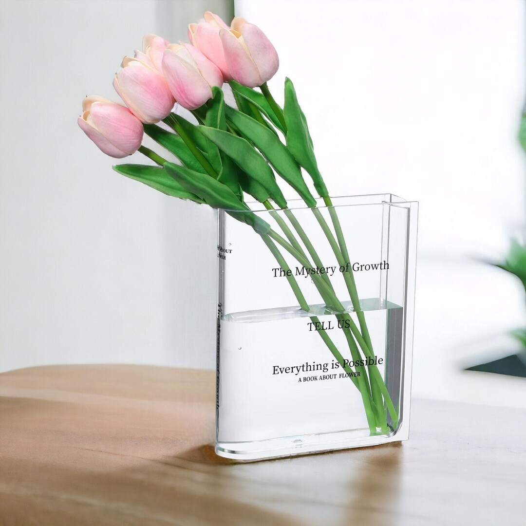 Flower Book Vase, the Mystery of Growth Book Vase, Book Shaped Vase ...