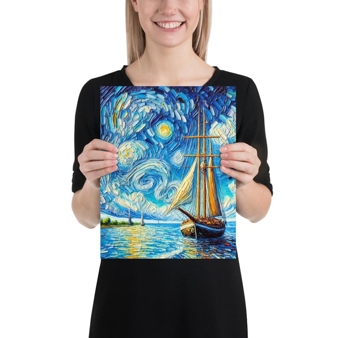 Starry Night at Sea, Inspired by Vincent Van Gogh's Starry Night ...
