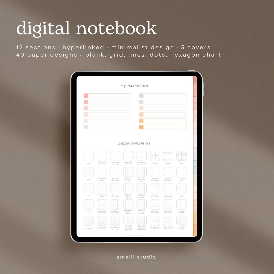 Minimalist Goodnotes Digital Notebook | Digital Journal | 40 Page ...