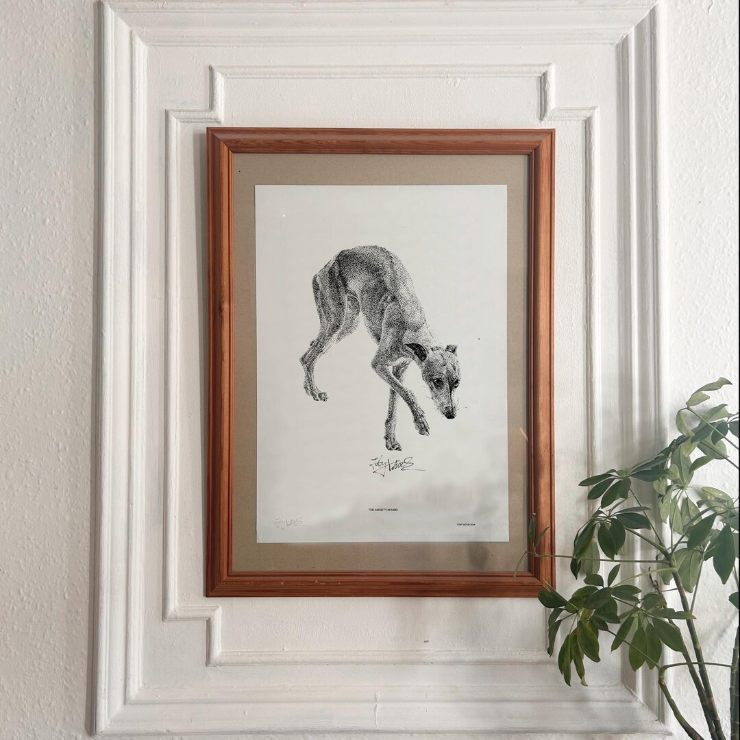 Handmade Stippling Animal Portrait Print | Black and White Ink ...
