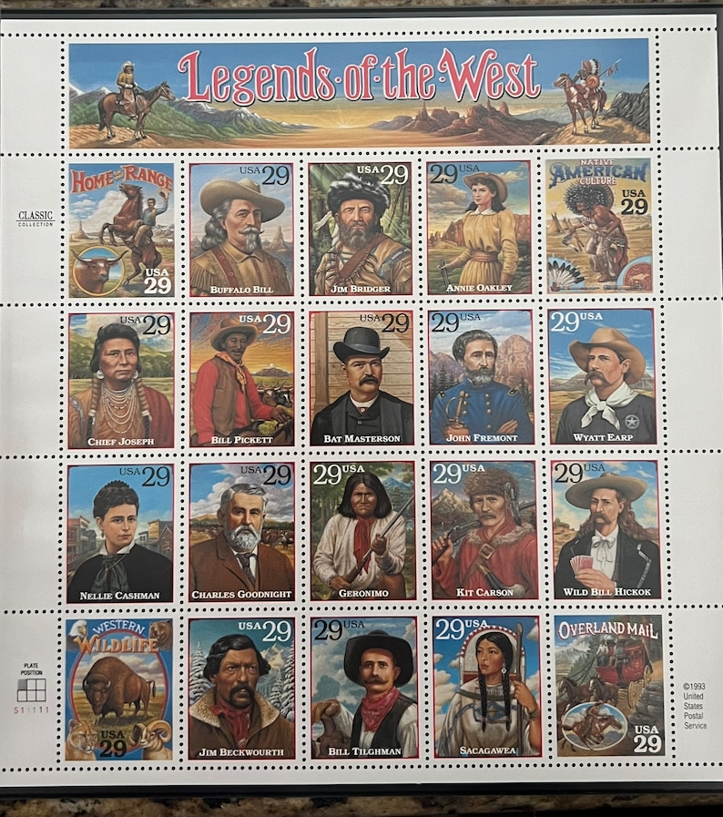 Legends of the West Stamp Collection Includes Book, Jacket, 10 US ...