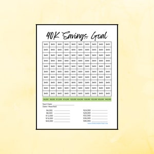 Savings Challenge Save 40000 at Your Own Pace 40K Savings - Etsy