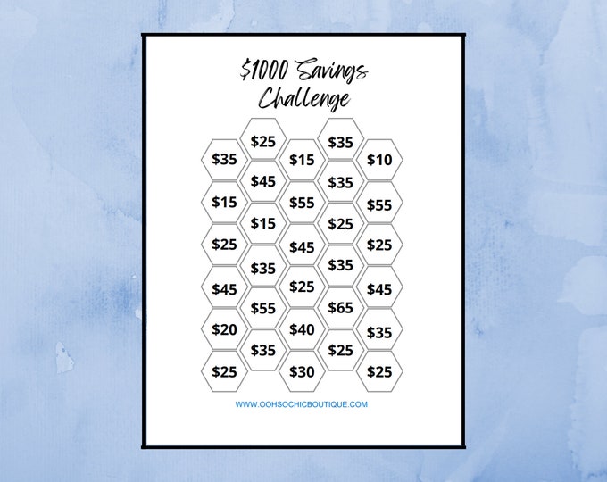 3,000 Money Saving Challenge Printable / Save 3,000 in 31 Days ...